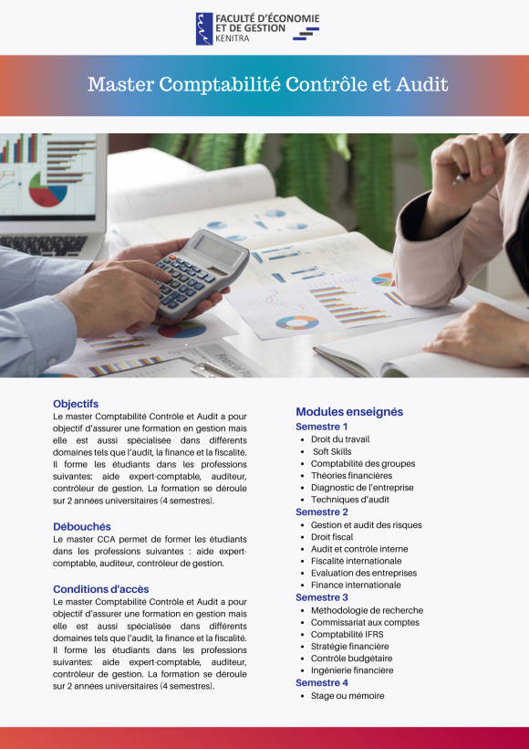 Master Comptabilité Contrôle et Audit - Faculté d'Economie et de Gestion