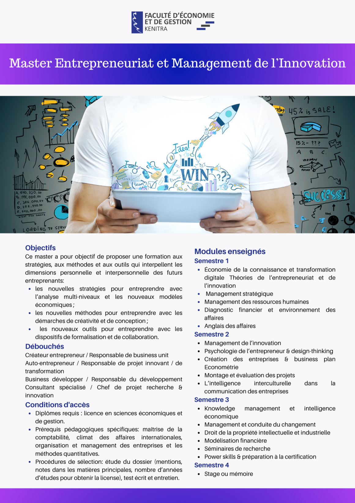 Master Entrepreneuriat et Management de l'Innovation - Faculté d'Economie et de Gestion