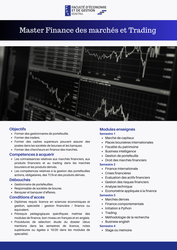 Master Finance des marchés et Trading - Faculté d'Economie et de Gestion